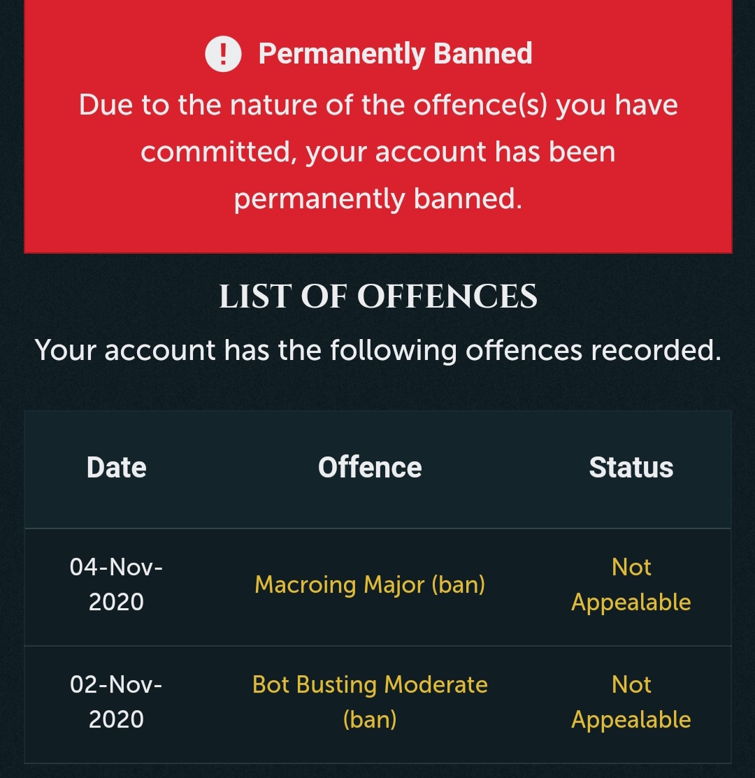 Bot busting ban changed to macro major? - Runescape - DreamBot ...