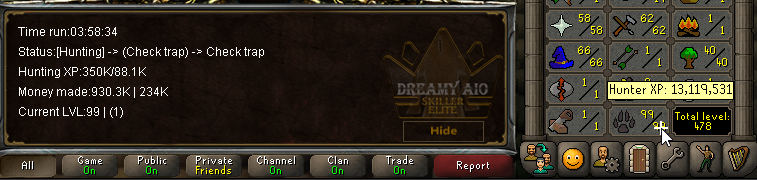 👑Dreamy Hunting👑| Restocking | Task system | All birds | Chinchompas ...