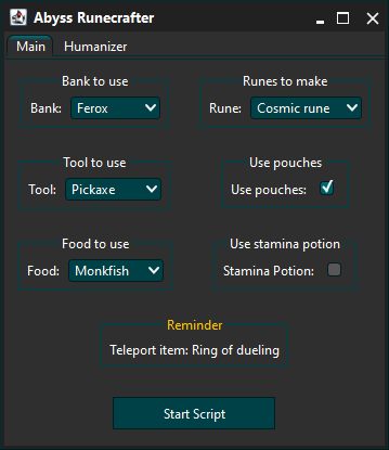 DS Abyss Runecrafter - Free - DreamBot - Runescape OSRS Botting