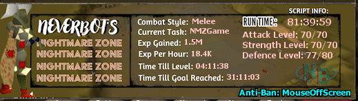 Neverbot's NMZ [QuickStart] - Premium - DreamBot - Runescape OSRS Botting