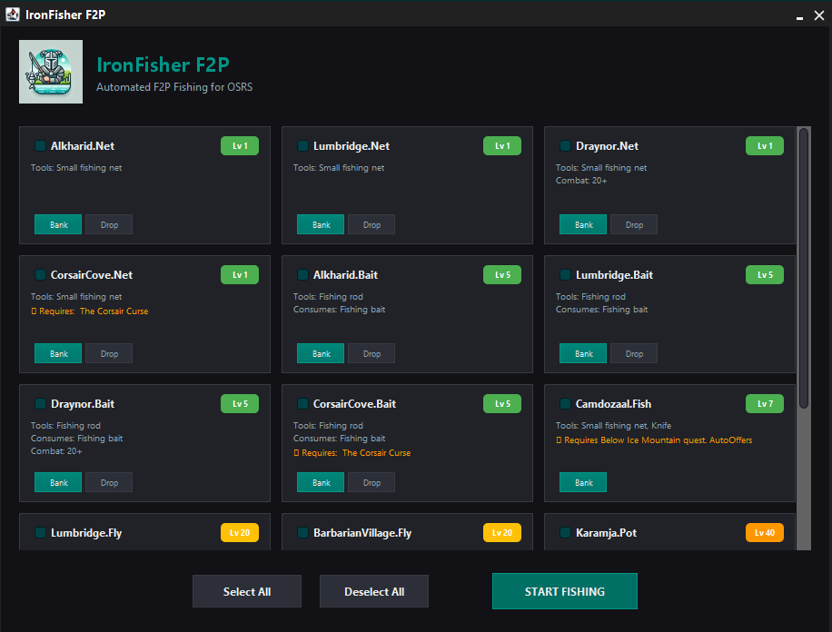 IronBuilder F2P Fisher - Free - DreamBot - Runescape OSRS Botting